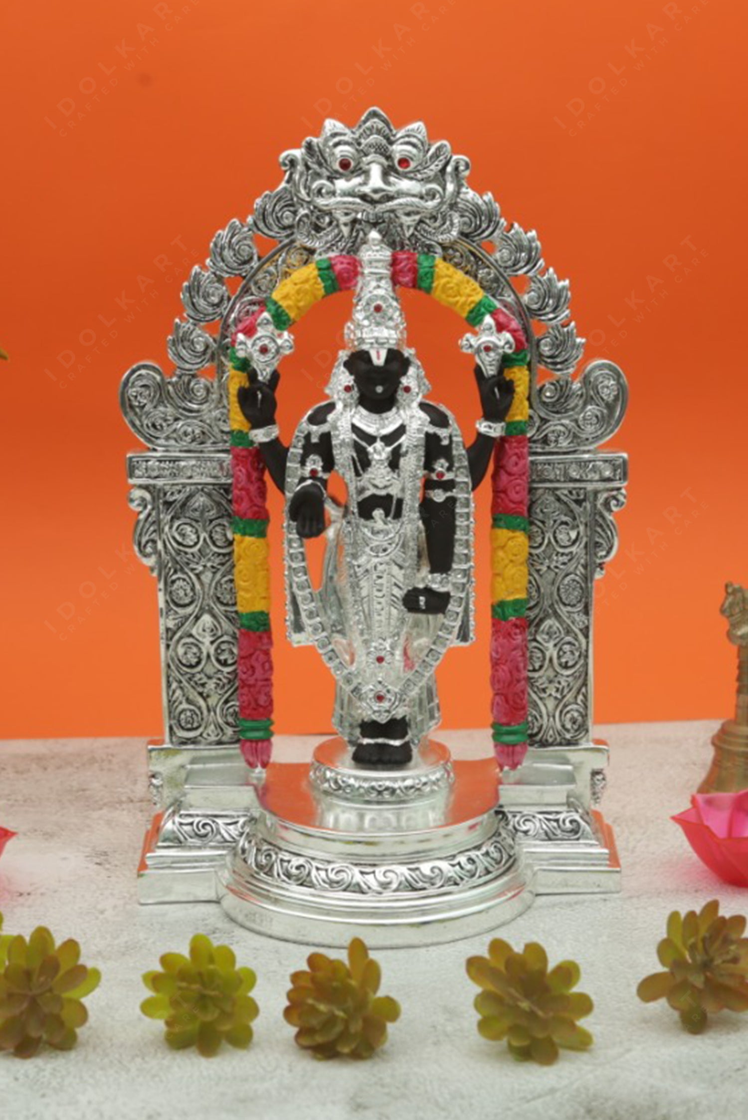 999 Silver Coated Tirupati Balaji Statue