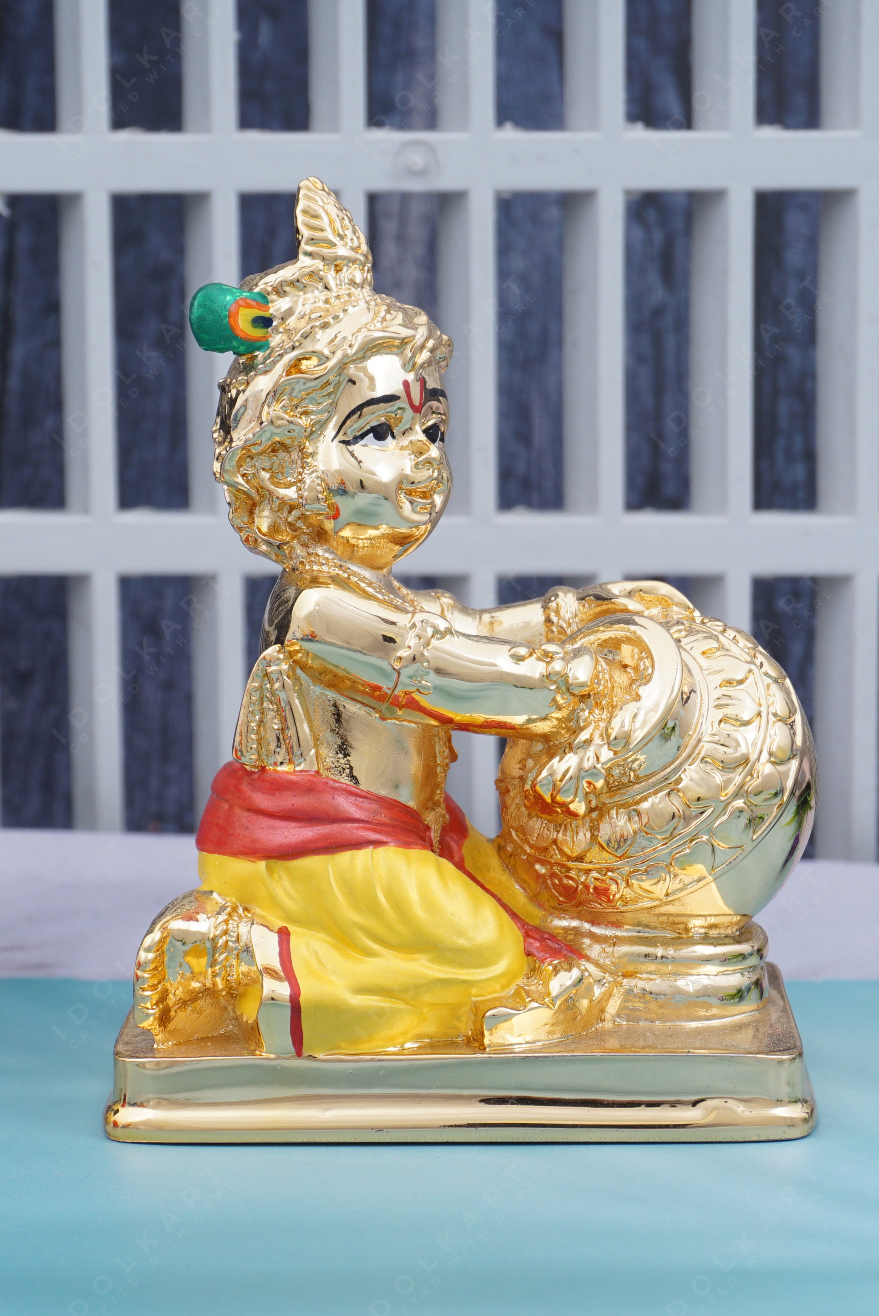 Pure 24K Gold Coated Krishna Idol | H: 3.5 inch
