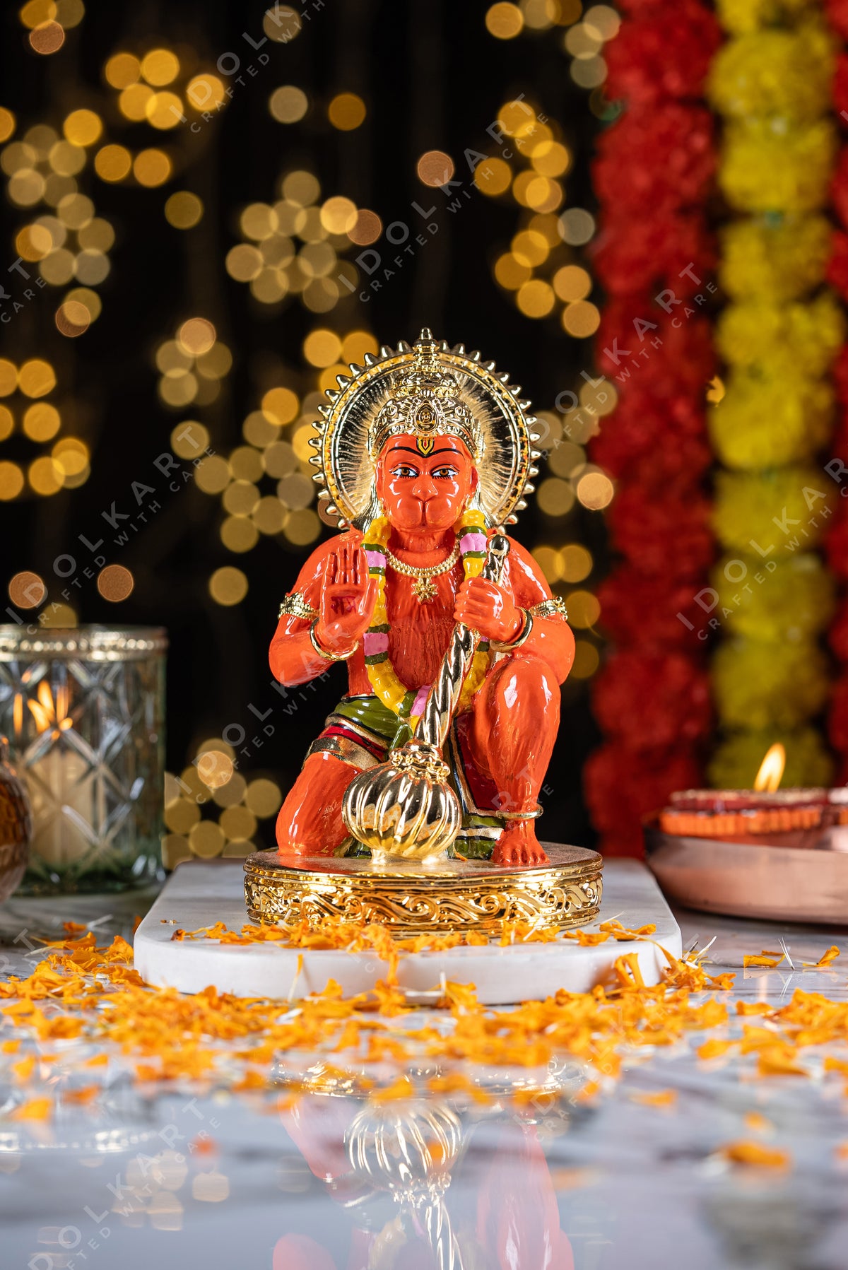 24k Pure Gold Coated Hanuman Idol for Offices & Pooja Room